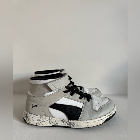 Puma | Shoes | Puma Kids Hightop Sneakers Black And White | Poshmark